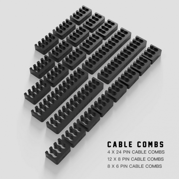 Buy AsiaHorse 24 premium cable combs for PSU cable manager black online ...
