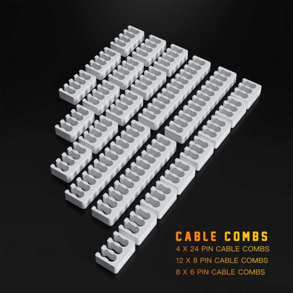 Buy AsiaHorse 24 premium cable combs for PSU cable manager white online ...