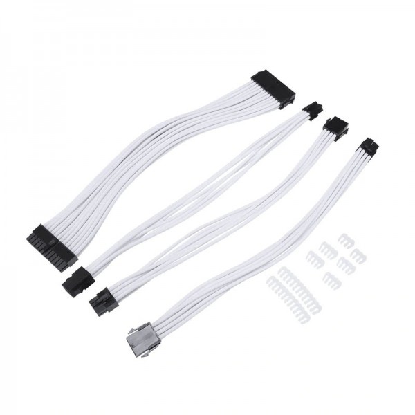 Buy LPC White Sleeved Extension Cable Kit - 24Pin ATX, 4+4Pin EPS, 8Pin ...
