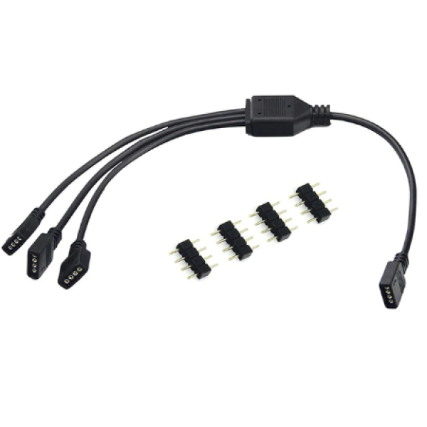 Buy 12V 4 Pins RGB LED 1 to 3 Y Splitter Cable and Connectors online at ...