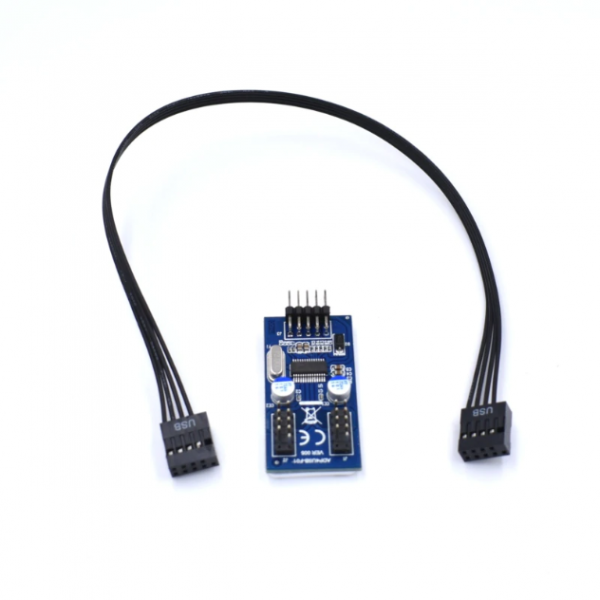 Buy LPC 9Pin USB Header Extension to 2 port 9Pin USB Hub Splitter ...