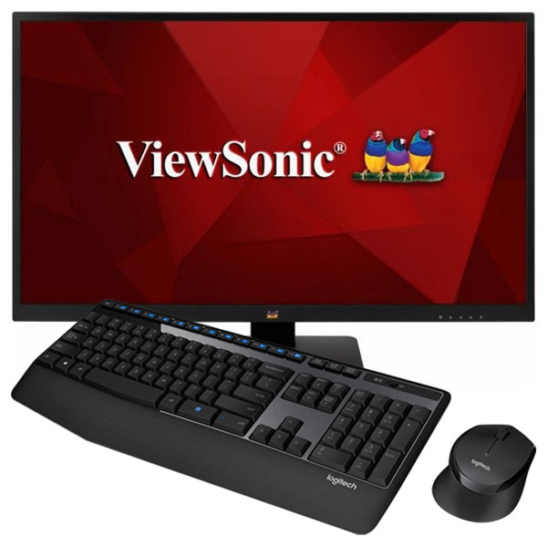 Buy ViewSonic 24" Monitor Plus Logitech Wireless Keyboard And Mouse ...