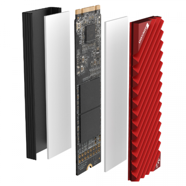 Buy M.2 SSD NVMe Aluminum Heat Sink with Thermal Pad - Red online at ...