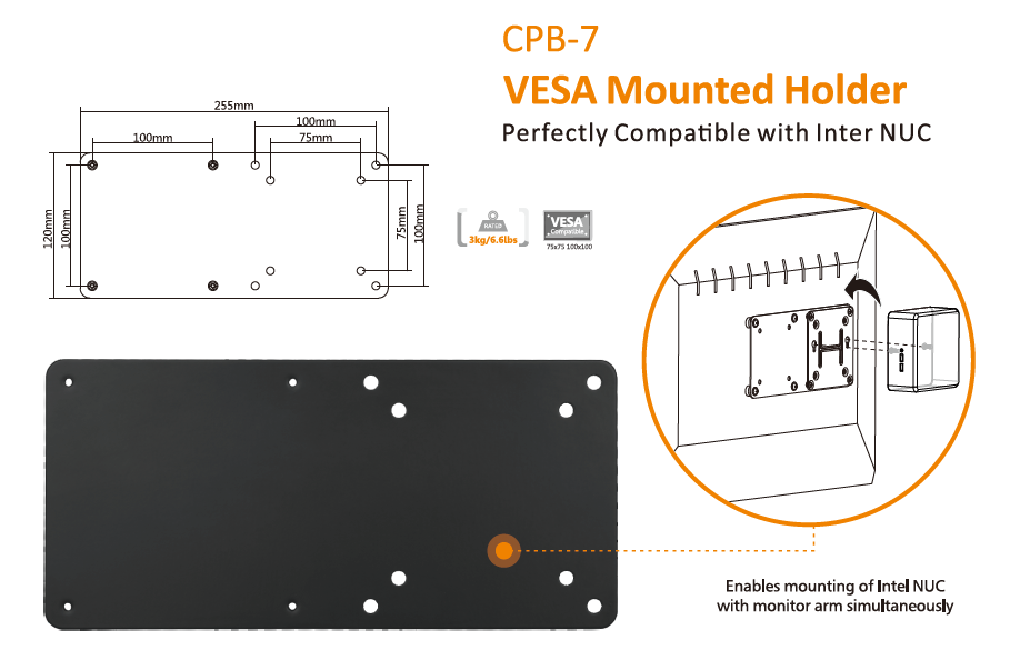 Buy BRATECK VESA Mount Holder for Intel NUC PC online at Legend PC